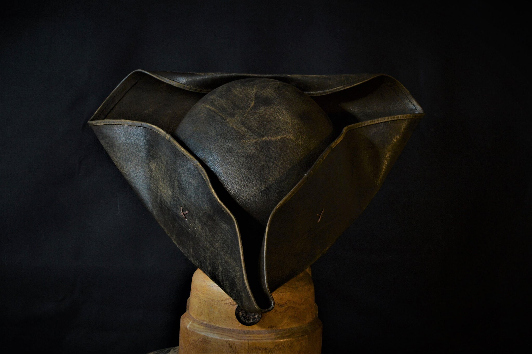 Leather Captain Jack tricorn hat – Paul Ventress - Bespoke Hatters